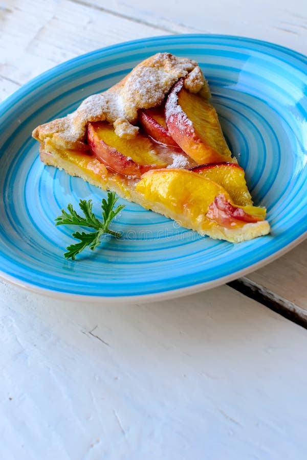 Rustic peach tarts stock photo. Image of dessert, homemade - 72475950