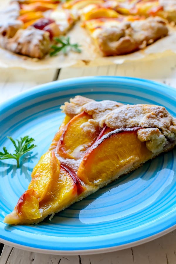 Rustic peach tarts stock photo. Image of dessert, homemade - 72475950