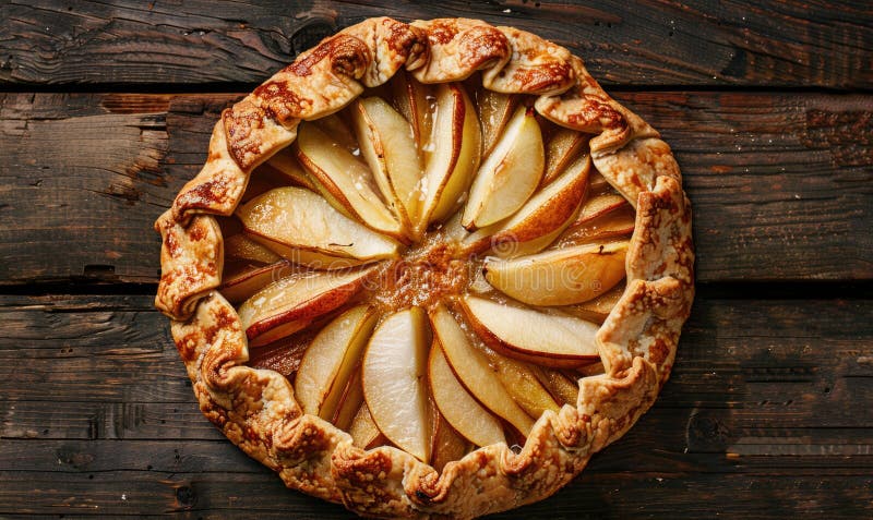 Rustic Pear Galette with a Flaky Crust, Top View Stock Image - Image of ...