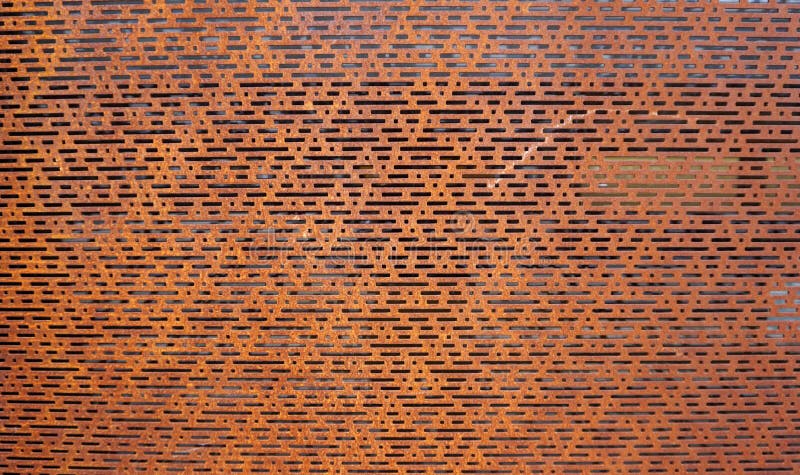 Rustic Perforated Metal Horizontal Stock Photo - Image of wall, closeup ...