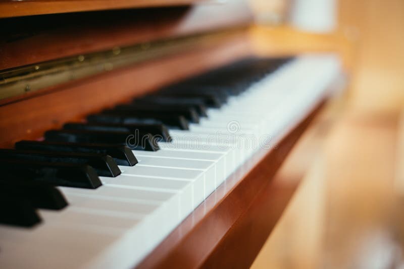 Rustic Piano: Close Up Picture of Classical Piano Keys, Selective Focus ...