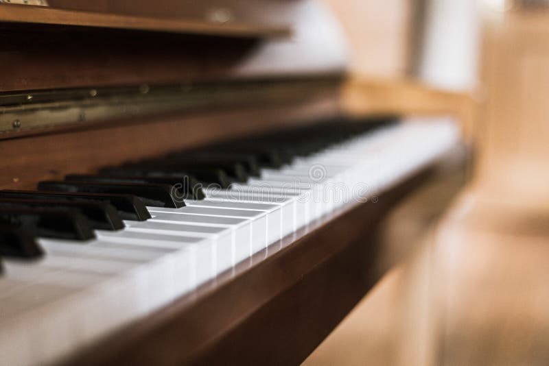 Rustic Piano: Close Up Picture of Classical Piano Keys, Selective Focus ...