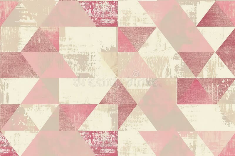 Rustic Pink and Beige Geometric Pattern with Distressed Textures ...