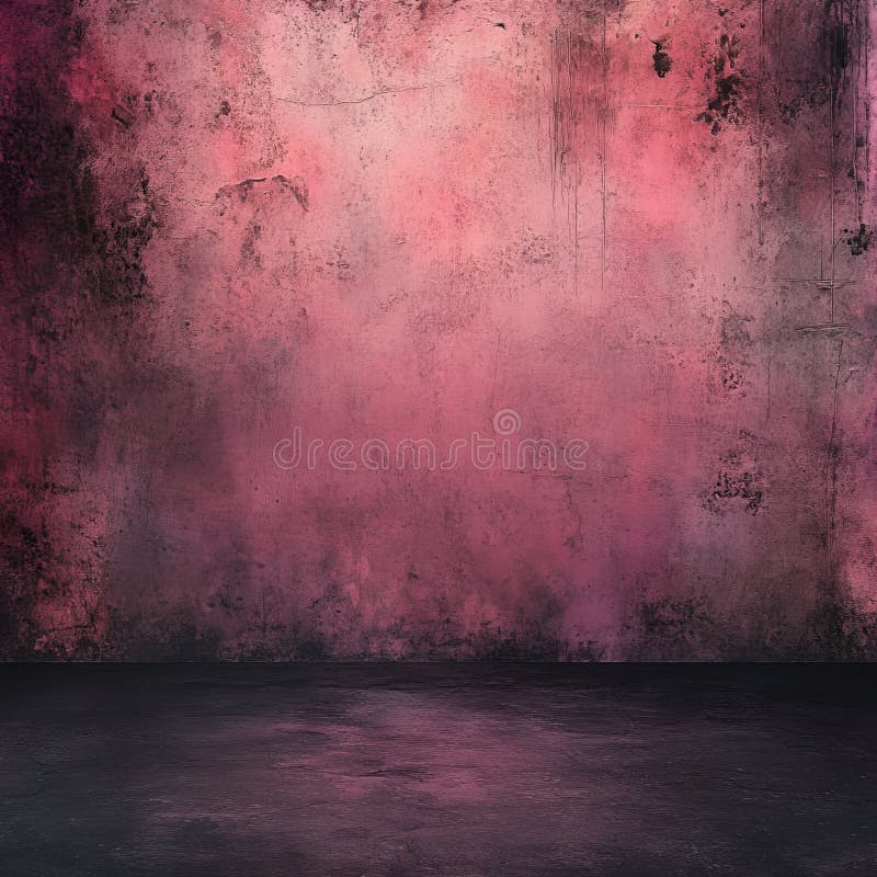 Rustic Pink Textured Wall and Dark Floor in Vintage Interior Setting ...