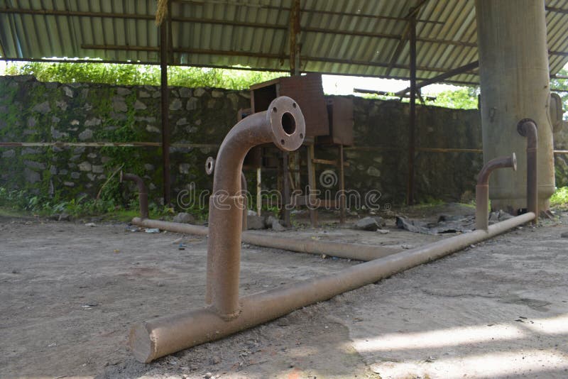 Old Rustic Pipe in Abandoned Factory Stock Photo - Image of rust ...