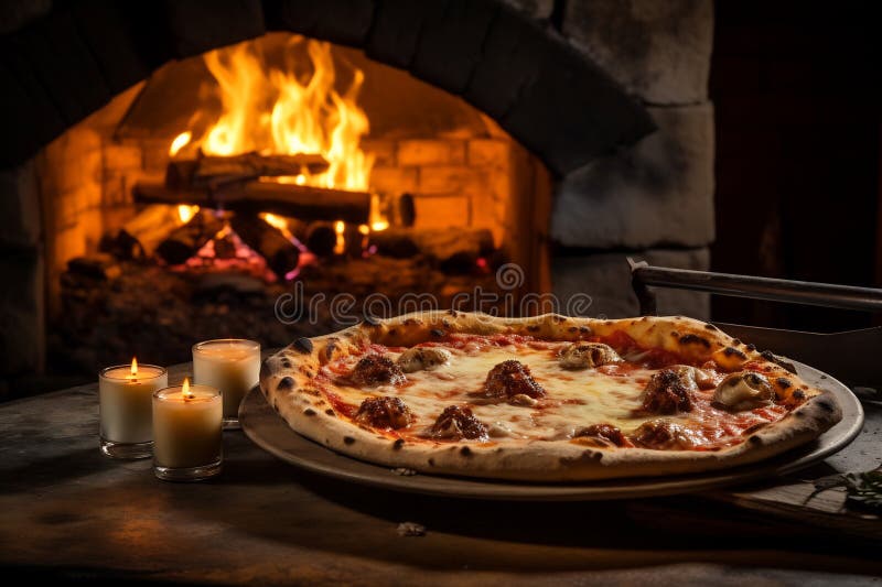 Rustic Pizzeria Ambience with Wood-Fired Pizzas Stock Image - Image of ...