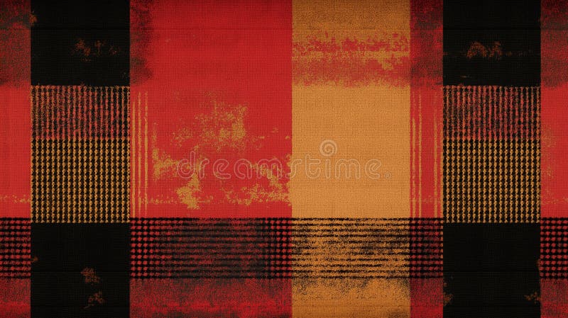Rustic Plaid Fabric Texture with Distressed Grunge Effect Stock ...