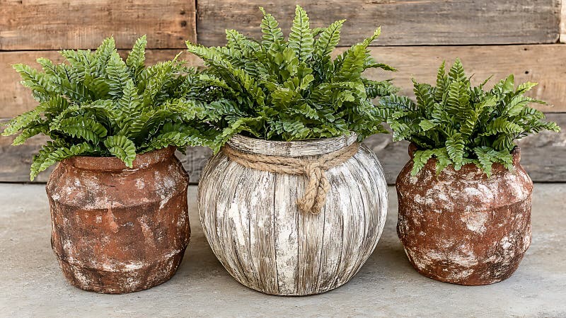 Rustic Planters with Ferns Create a Charming and Natural Display ...