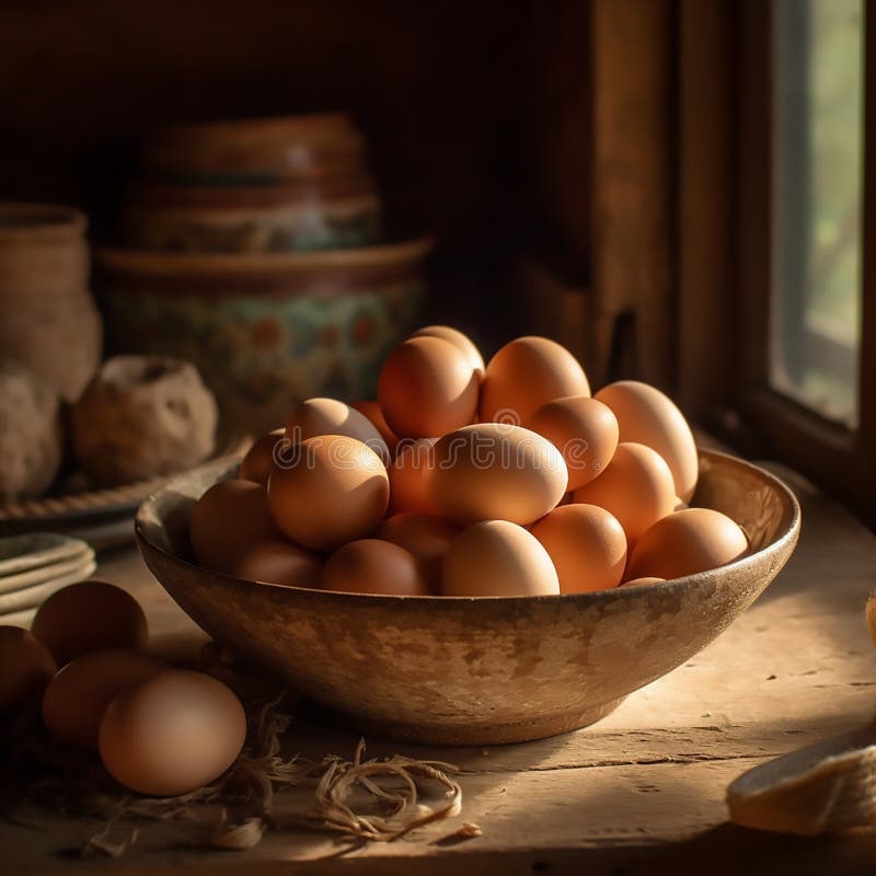 Cluster of brown eggs stock illustration. Illustration of modern ...