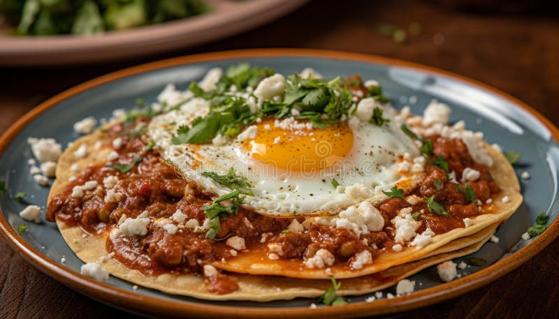 Rustic Plate of Gourmet Taco and Salad Generated by AI Stock Image ...