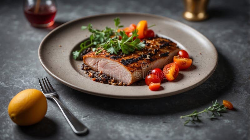 Rustic Plate on Stone Background for Poster Banner Cooking Workshop ...