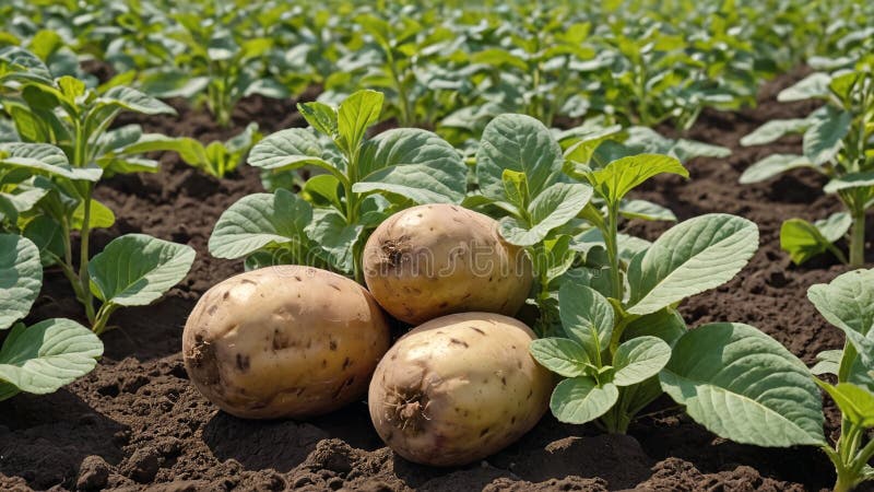 Rustic Potato Harvest Banner Natures Bounty in Brown and Green Stock ...