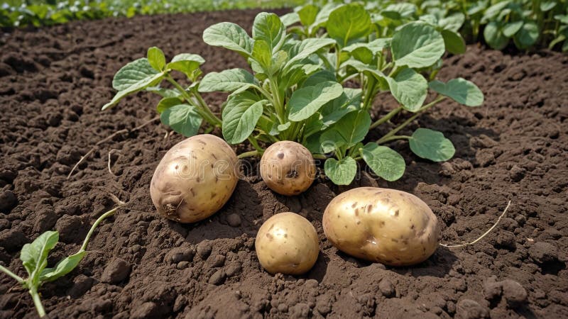 Rustic Potato Harvest Banner Natures Bounty in Brown and Green Stock ...