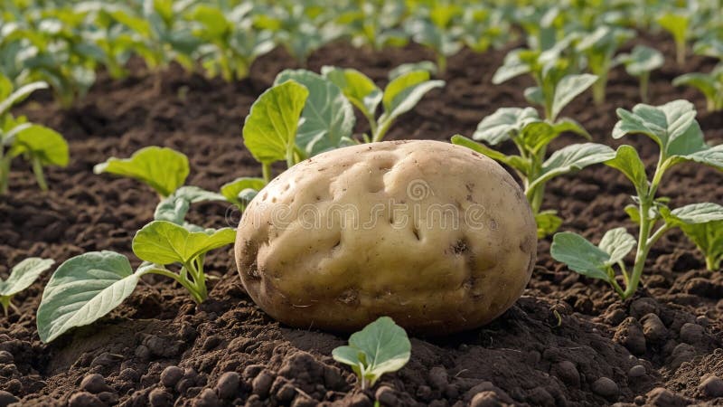 Rustic Potato Harvest Banner Natures Bounty in Brown and Green Stock ...