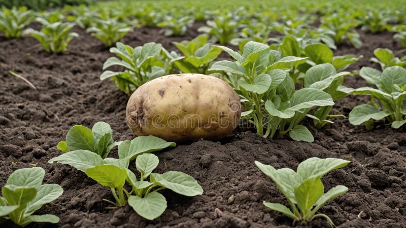 Rustic Potato Harvest Banner Natures Bounty in Brown and Green Stock ...