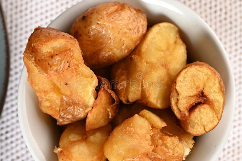 Rustic Potato Roasted with Garlic and Spices Snack Stock Photo - Image ...