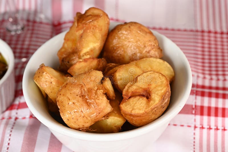 Rustic Potato Roasted with Garlic and Spices Snack Stock Photo - Image ...
