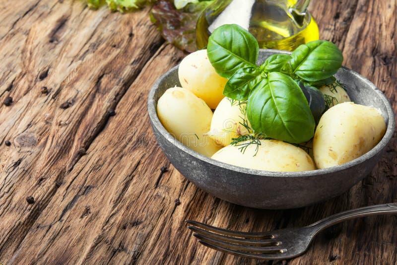 Rustic boiled potatoes stock image. Image of rustic - 105948941