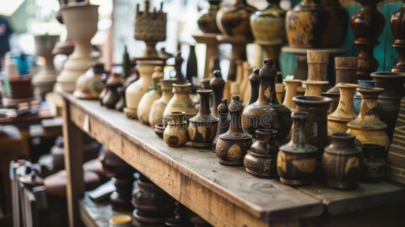 Rustic Pottery Display stock image. Image of display - 355164411