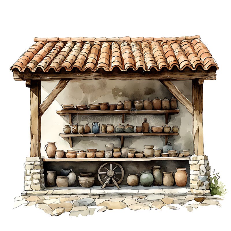 Ancient Clay Pot with Nature S Touch and Geometric Designs Stock ...