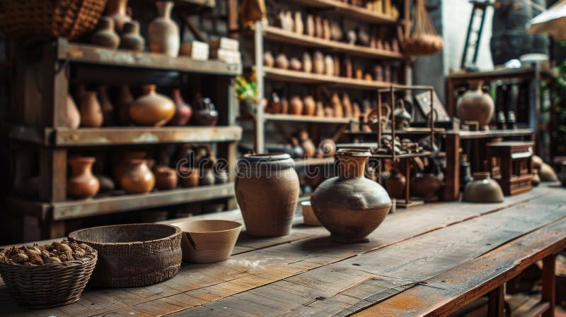 Rustic Pottery Workshop stock image. Image of creative - 356374359