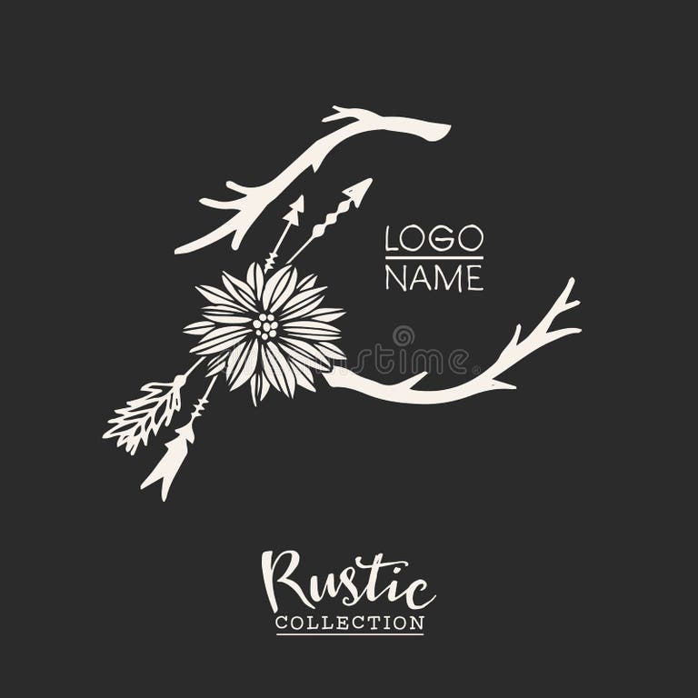 Rustic Flowers Logo Stock Illustrations – 3,861 Rustic Flowers Logo ...