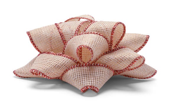 Rustic Present Bow Side View Stock Image - Image of white, christmas ...