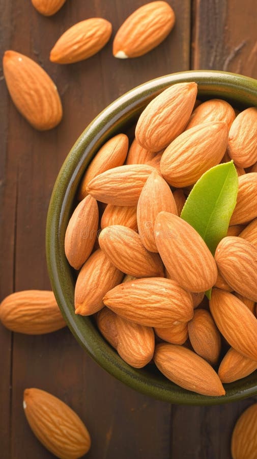 Rustic Presentation Almonds in Orange Cup on Weathered Wood Stock ...