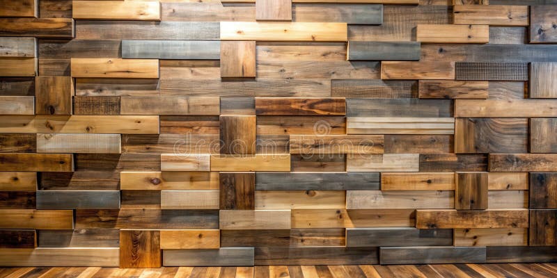 Rustic Reclaimed Wood Wall Paneling with Varied Wood Tones and Textures ...