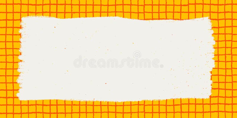 Rustic Rectangle with Grunge Torn Edges on a Yellow Plaid Background ...
