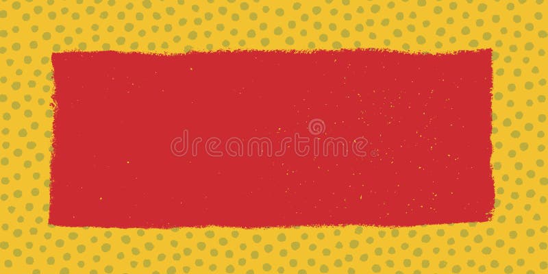 Rustic Rectangle Text Box with Grunge Torn Edges on a Yellow Spotted ...