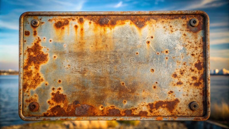 Rustic Rectangular Metal Plate with Extensive Rust and Patina, Ideal ...