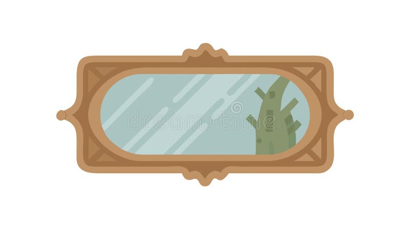 Rustic Rectangular Mirror, Classic Charm and Natural Wood Frame, Vector ...