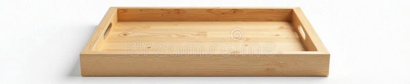 Rustic Rectangular Tray, Light Wood Grain White Background ...
