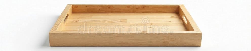 Rustic Rectangular Tray, Light Wood Grain White Background ...