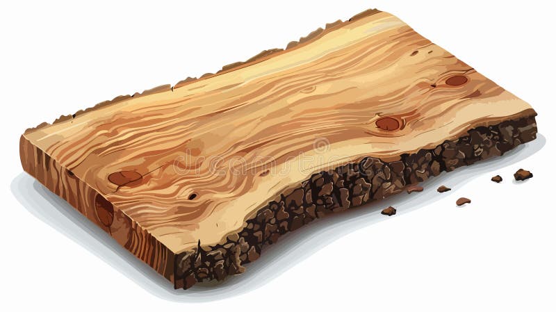 Rustic Rectangular Wooden Slab with Natural Bark Edges for Display ...