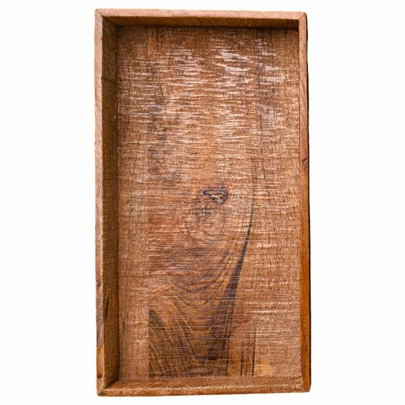 This Rustic Rectangular Wooden Tray Features a Detailed Grain Pattern ...