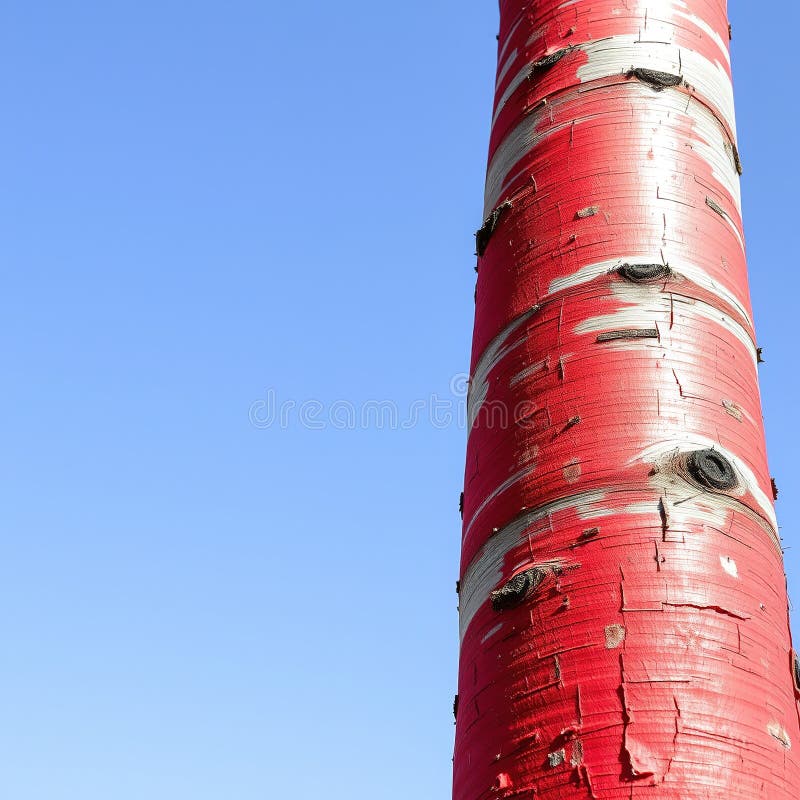 Rustic Red Birch Tree Trunk Background Stunning Autumnal Fall ...