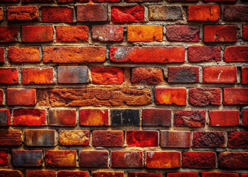 Rustic Red Brick Wall Texture a Deeply Textured Background for Design Inspiration Featuring Warm ...