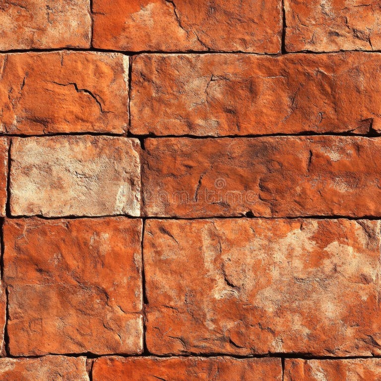 Rustic Red Brick Wall Texture with Weathered Surface and Natural ...
