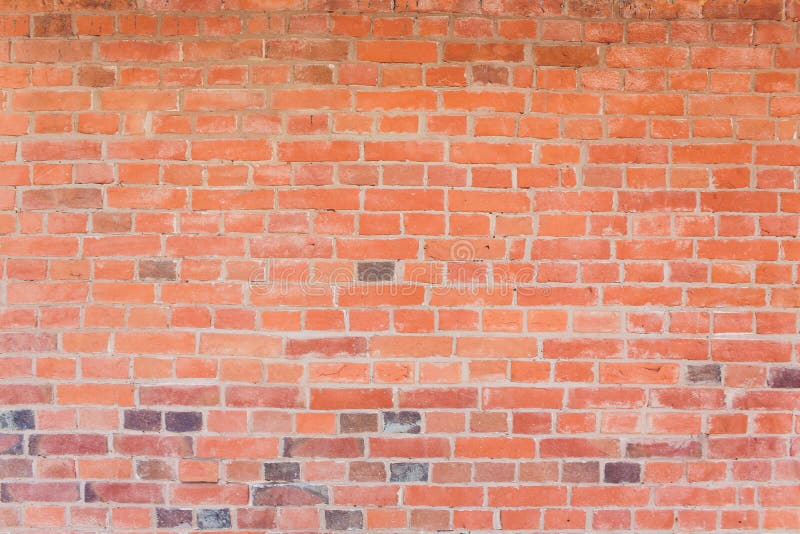 Rustic Red Brick Wall Used for House Construction. Stock Photo - Image ...