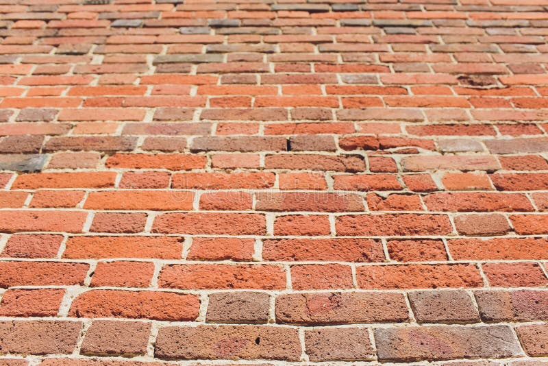 Rustic Red Brick Wall Used for House Construction. Stock Image - Image ...
