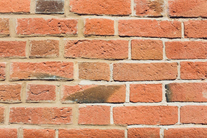 Rustic Red Brick Wall Used for House Construction. Stock Image - Image ...
