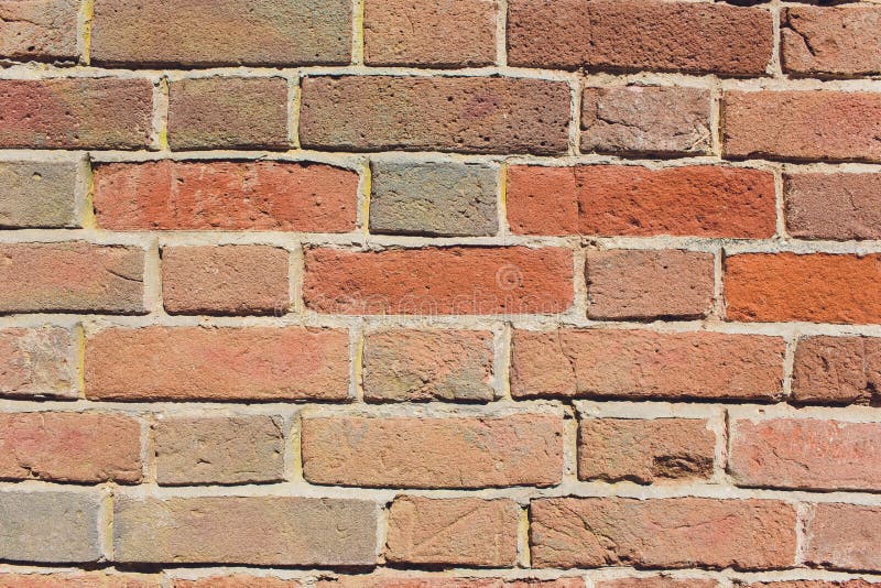 Rustic Red Brick Wall Used for House Construction. Stock Image - Image ...