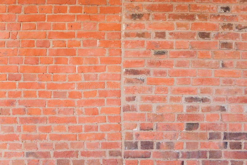 Rustic Red Brick Wall Used for House Construction. Stock Photo - Image ...