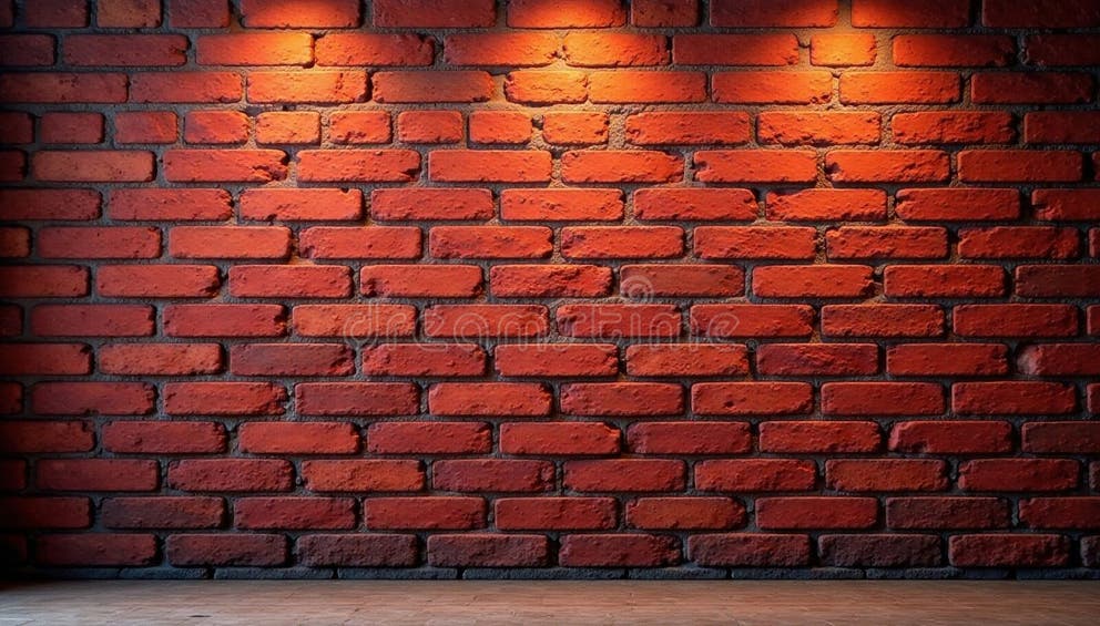 Rustic Red Brick Wall, Vignette Edges, Textured Surface, Red, Contrast ...