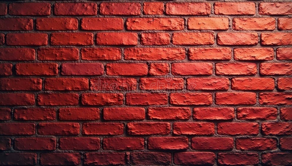 Rustic Red Brick Wall, Vignette Edges, Textured Surface, Masonry, Brown ...