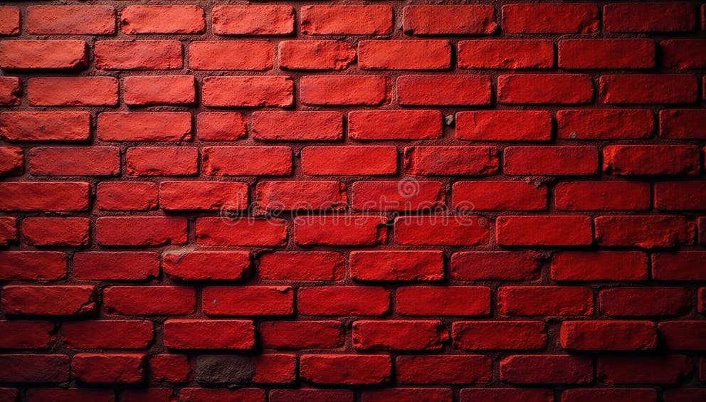 Rustic Red Brick Wall, Vignette Edges, Textured Surface, Pattern, Light ...