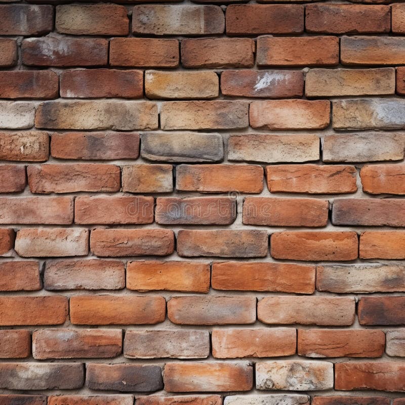 Rustic Red and Brown Brick Wall with Rough Surfaces and Weathered ...