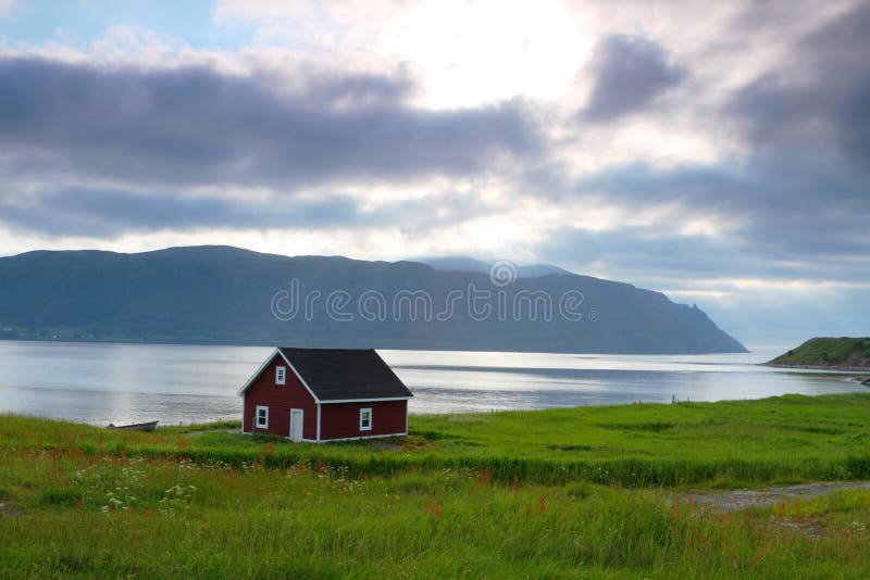 Rustic red cabin stock photo. Image of beautiful, cloudscape - 41485458